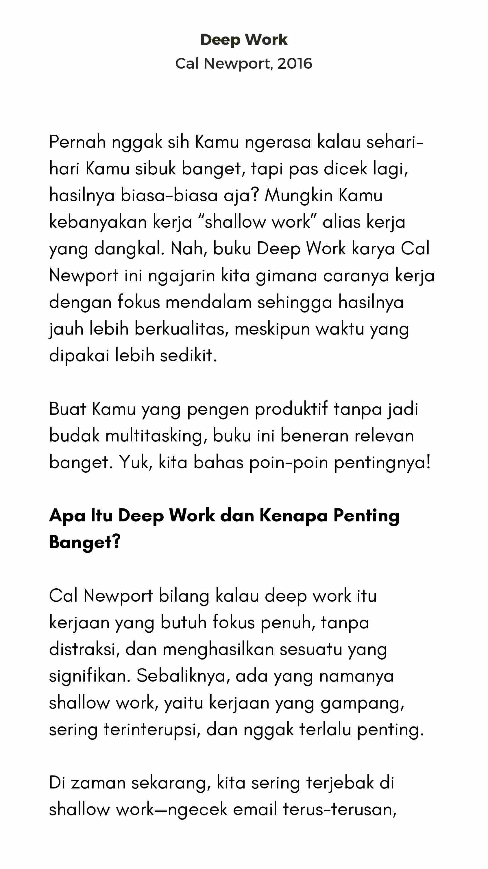 Baca deep work gratis !!! | PERPUS