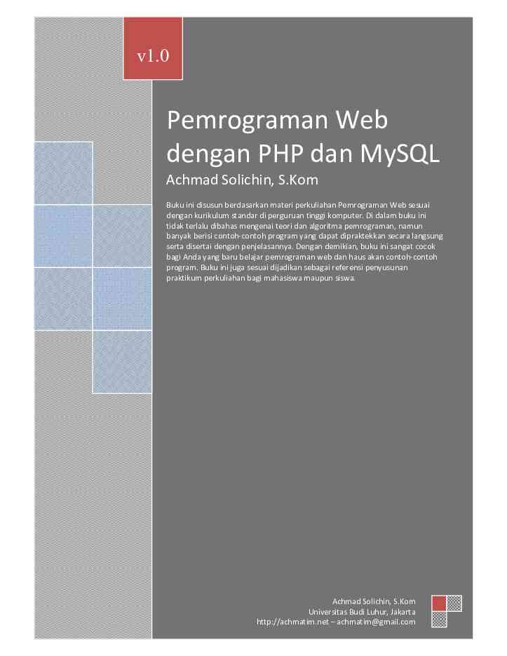Baca ebook pemrograman web dengan php dan mys 600 gratis !!! | PERPUS Baca ebook pemrograman web dengan php dan mys 600 gratis !!! | PERPUS