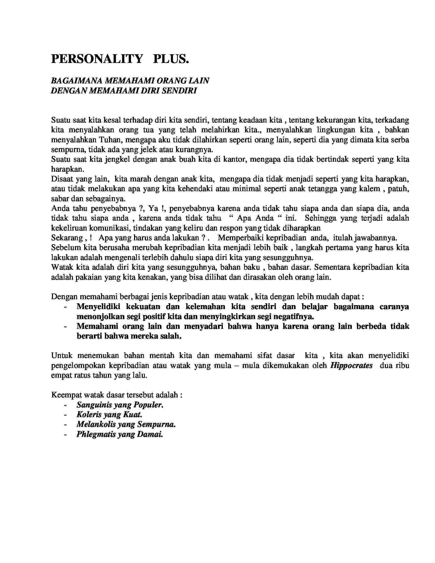 Baca personality trng gratis !!! | PERPUS